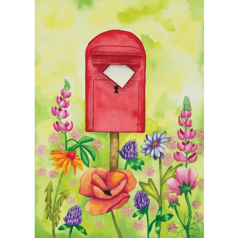 Kort med postkasse - A6 dobbeltkort